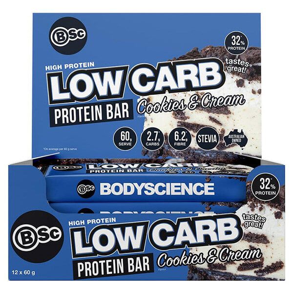 BSc Body Science High Protein Low Carb Bars 12x60g - Supplement Monster