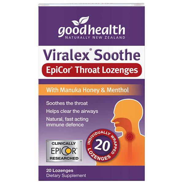 Good Health Viralex Soothe EpiCor Throat Lozenges 20 Pack - Supplement ...